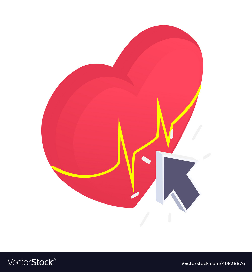 Heart beat cursor composition Royalty Free Vector Image