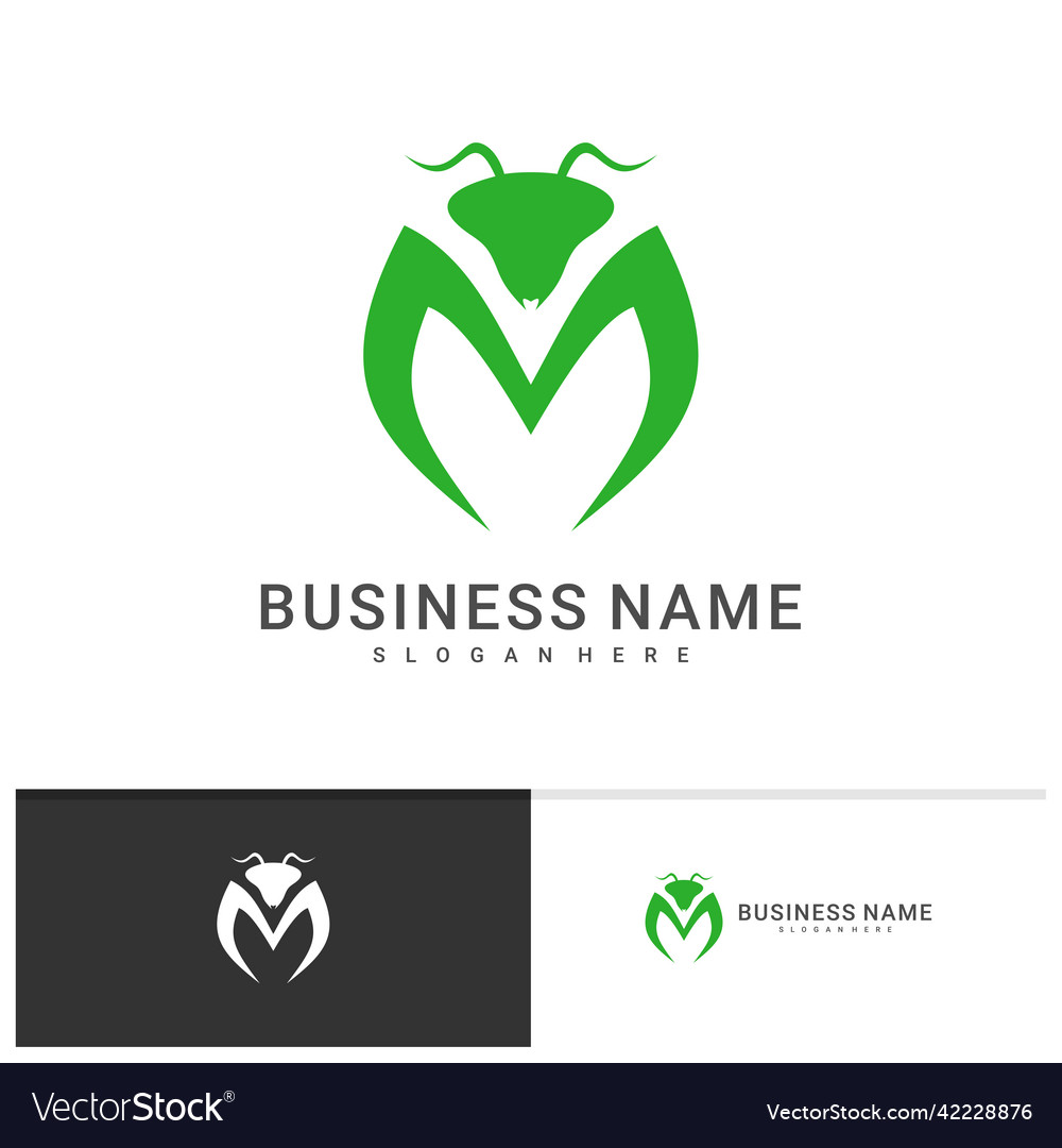 Mantis logo template creative design Royalty Free Vector