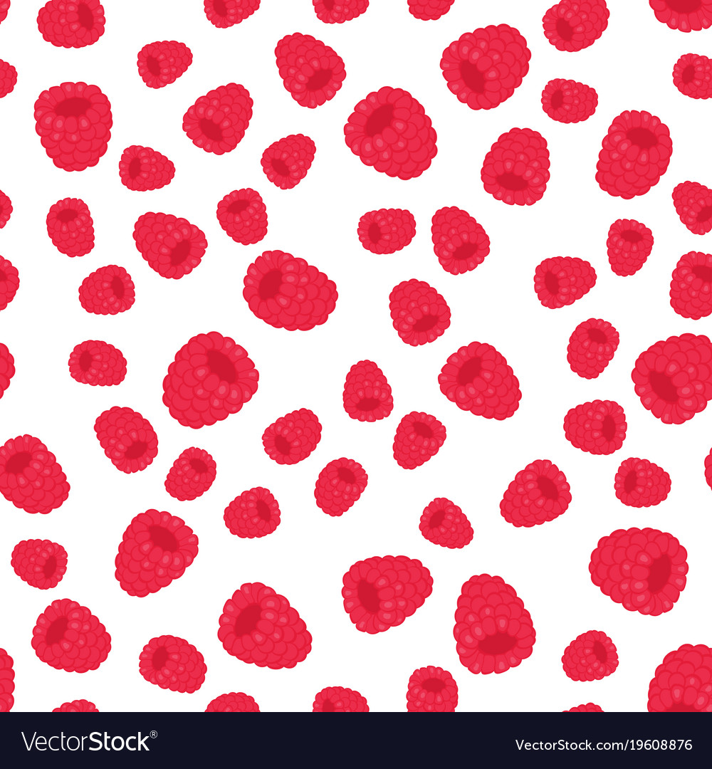 Pattern with cute raspberry Royalty Free Vector Image