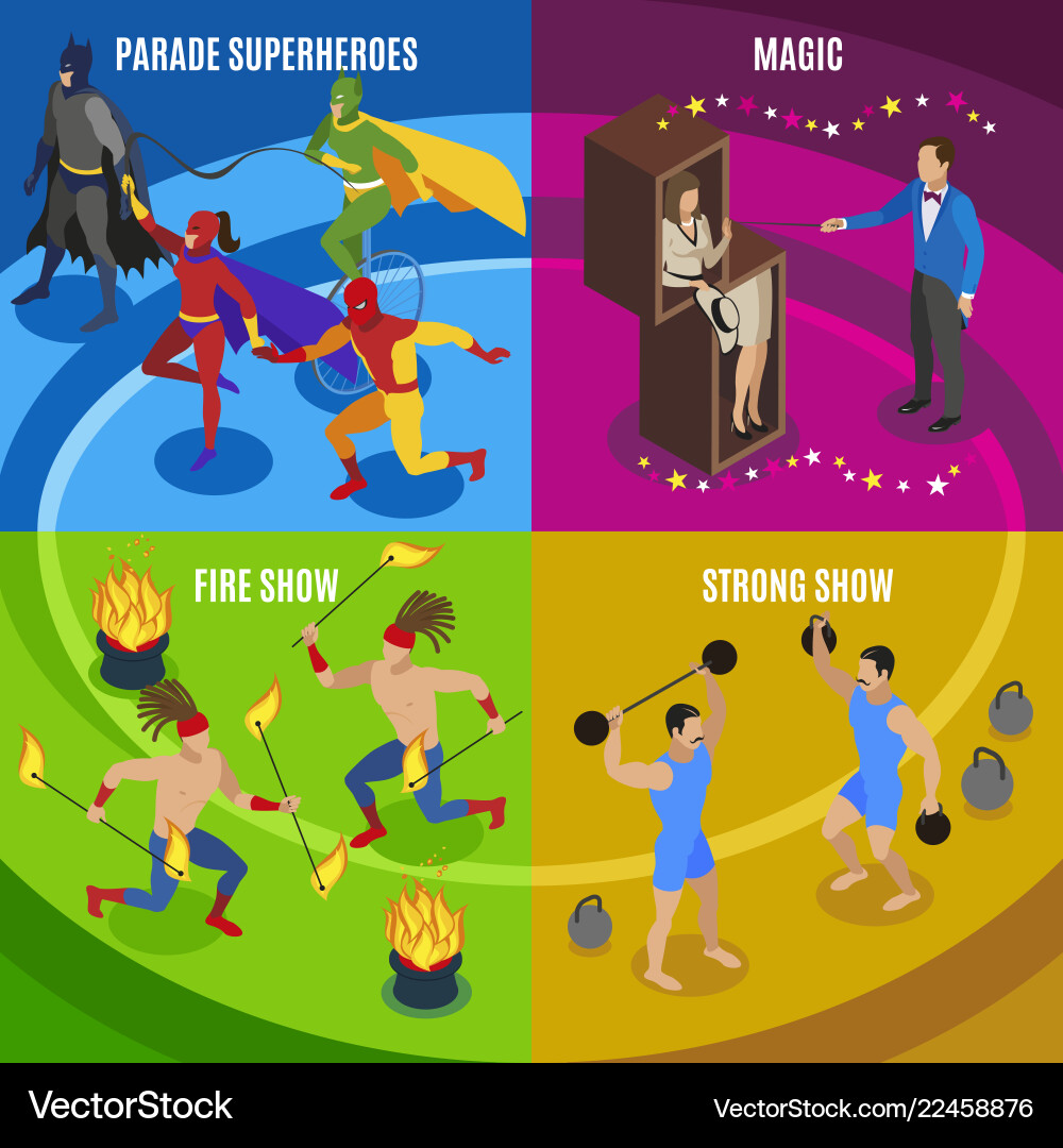 Performers and entertainment concept icons set Vector Image
