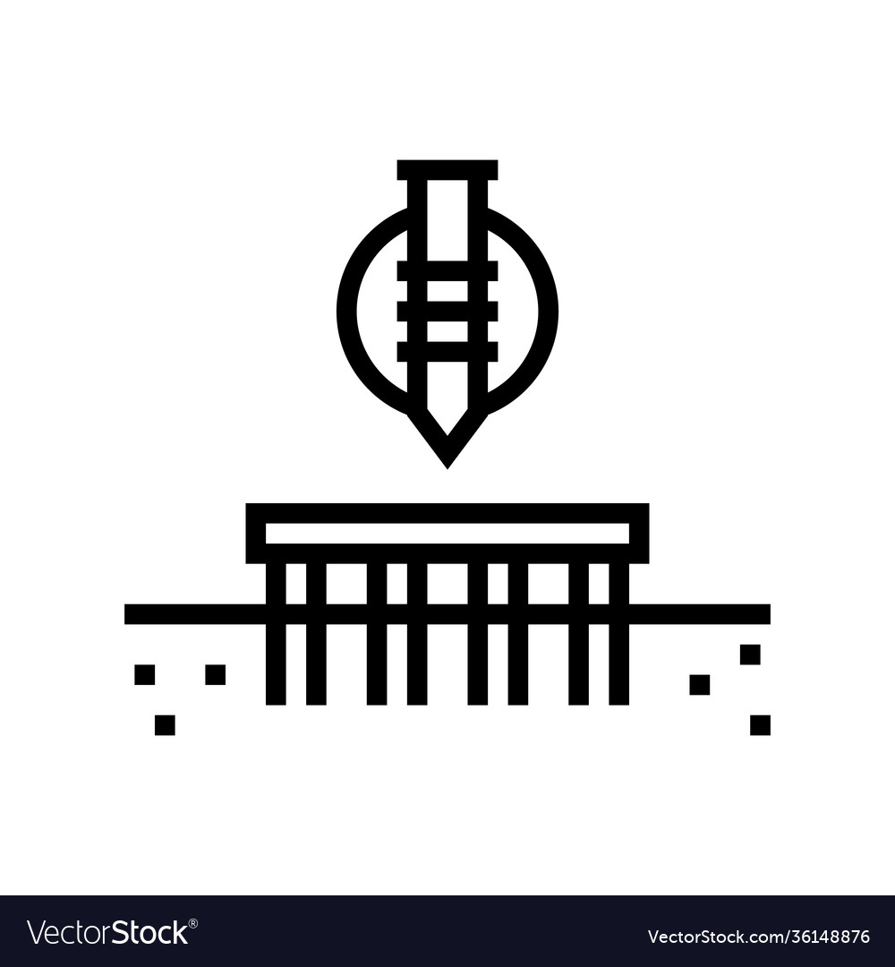 Pile screw foundation line icon Royalty Free Vector Image Pile screw foundation line icon Royalty Free Vector Image