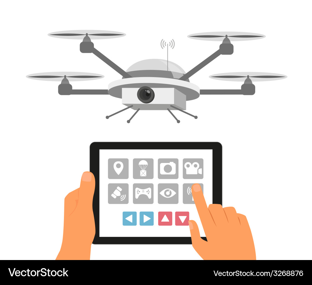 Remote air drone with camera Royalty Free Vector Image