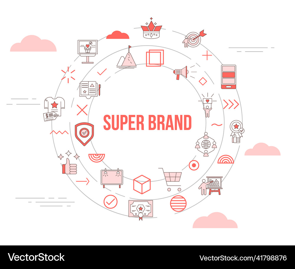 Super brand concept with icon set template banner Vector Image