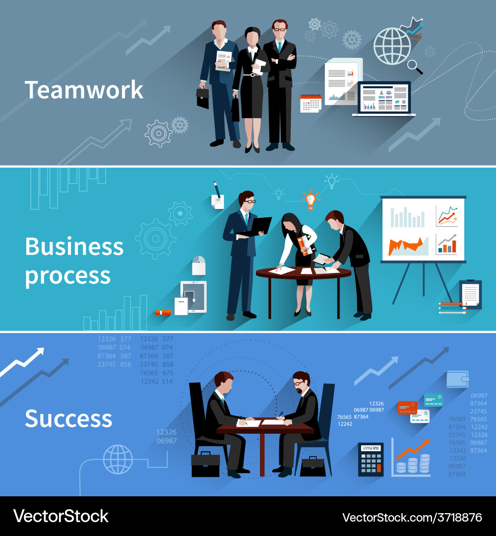 Teamwork banners set Royalty Free Vector Image