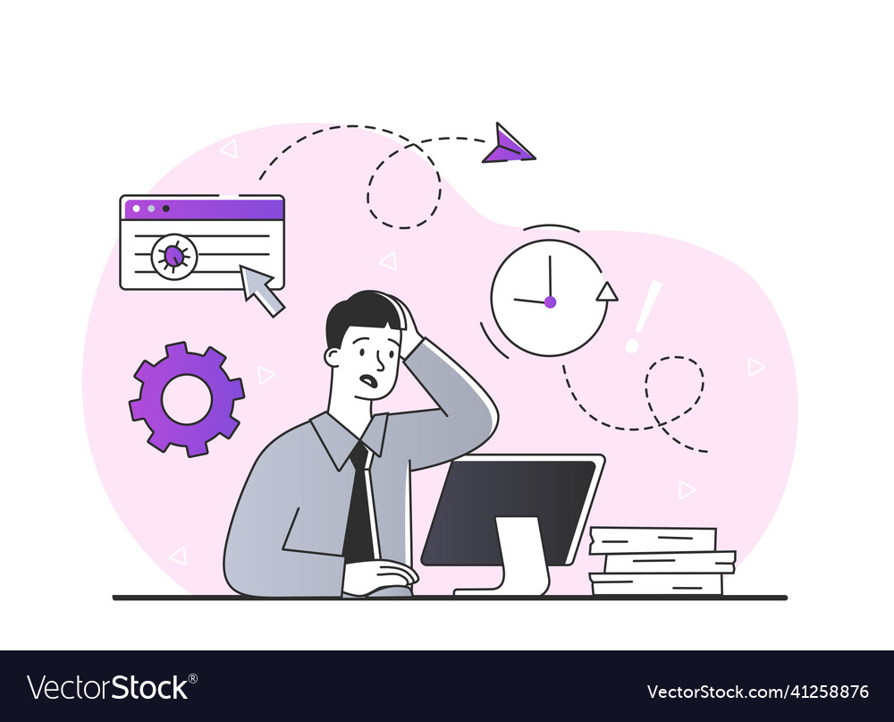 Thinking about problems Royalty Free Vector Image