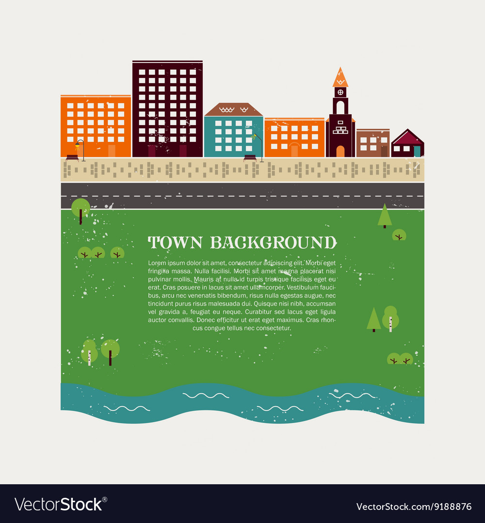 Town background template Royalty Free Vector Image