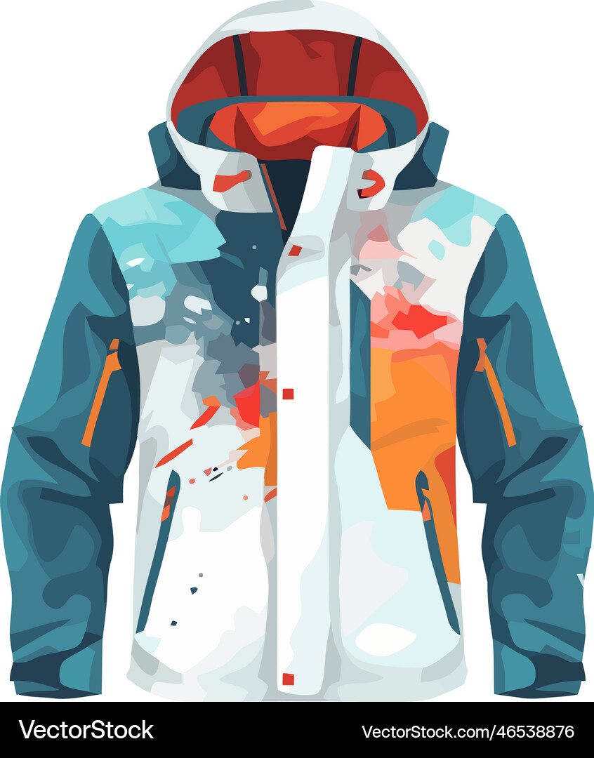 Winter white jacket sport equipment Royalty Free Vector