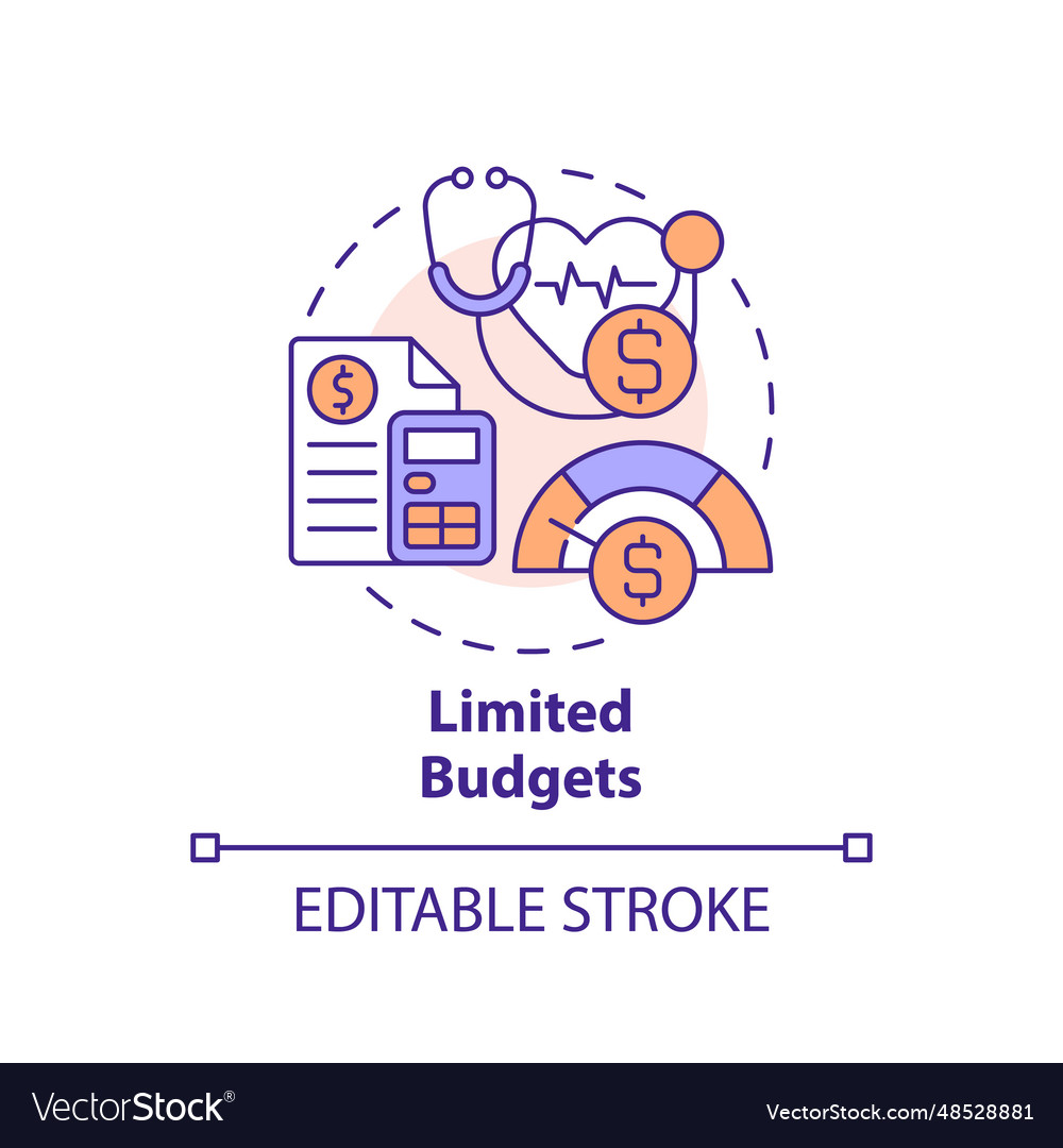2d Customizable Thin Line Icon Limited Budgets Vector Image