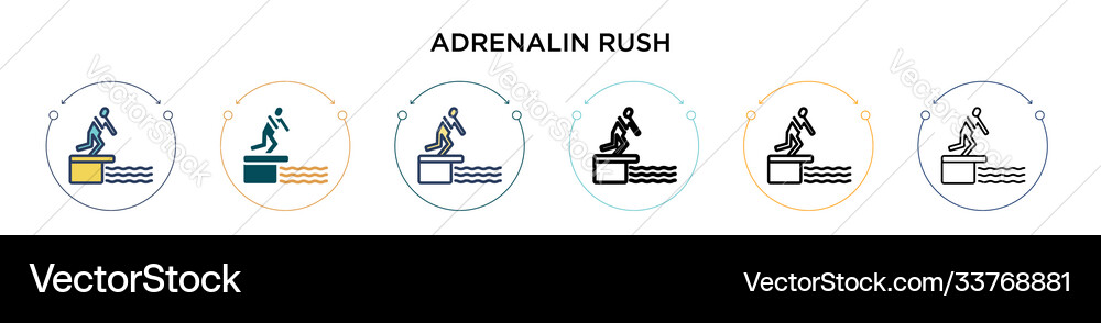 Adrenalin rush icon in filled thin line outline Vector Image