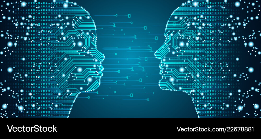 Big data face-to-face parent child online Vector Image
