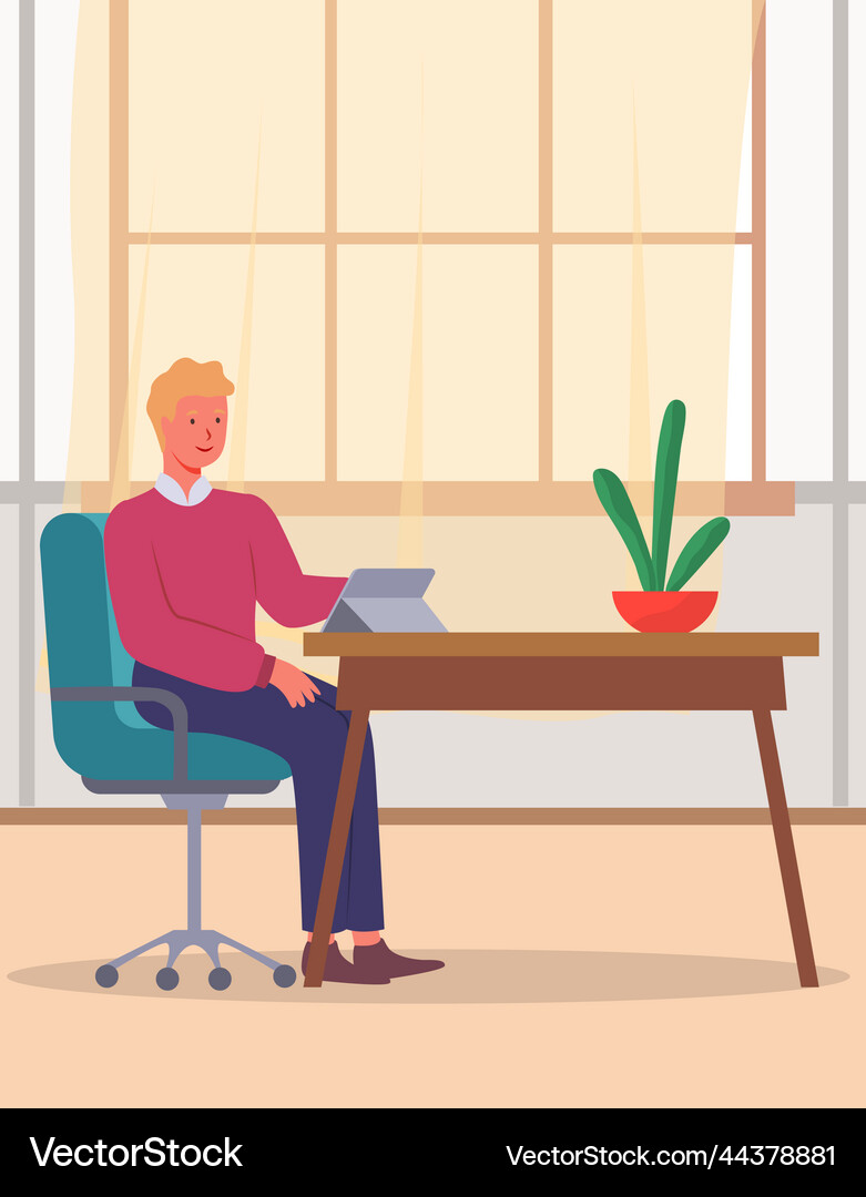 Business employees on their workspace co-worker Vector Image