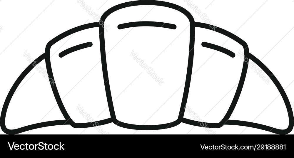 Croissant icon outline style Royalty Free Vector Image