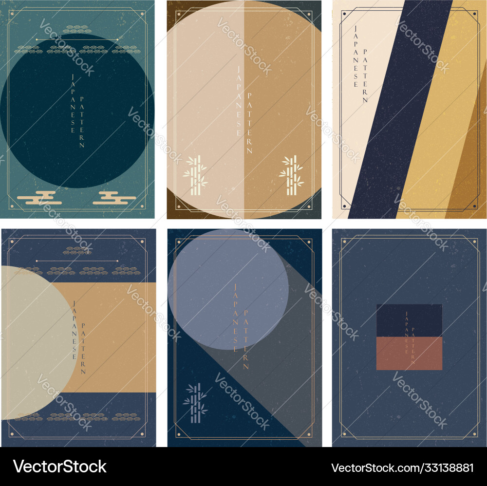 Geometric background with japanese frame asian Vector Image