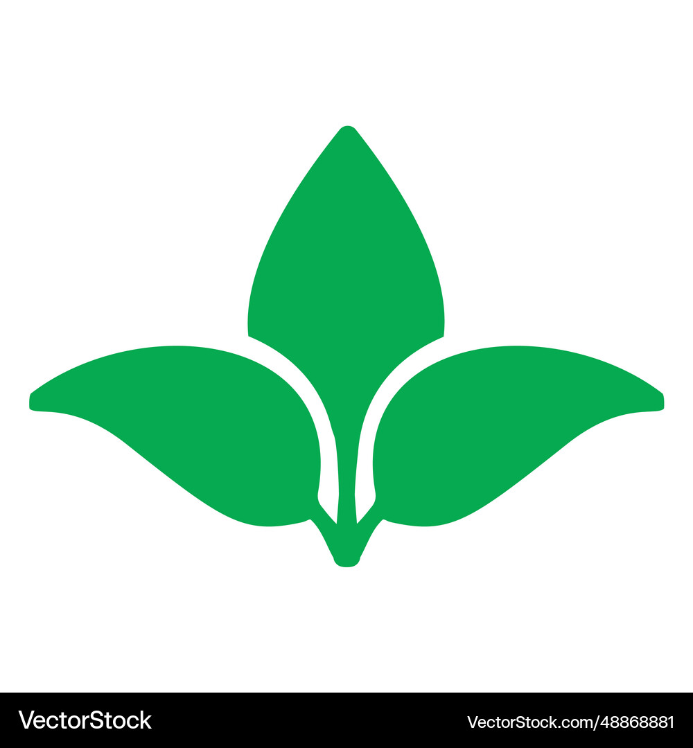 Green leaves nature icon Royalty Free Vector Image