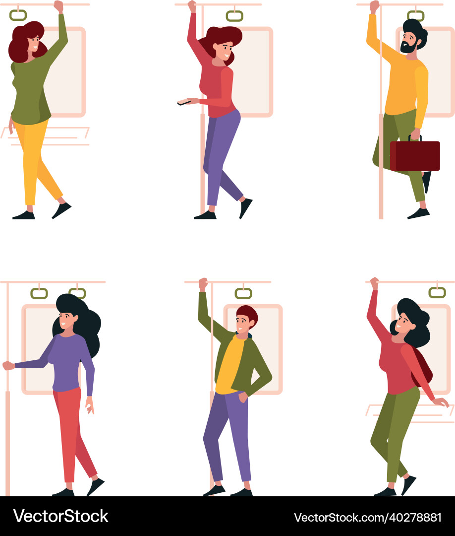 Grip train people standing and handholding Vector Image