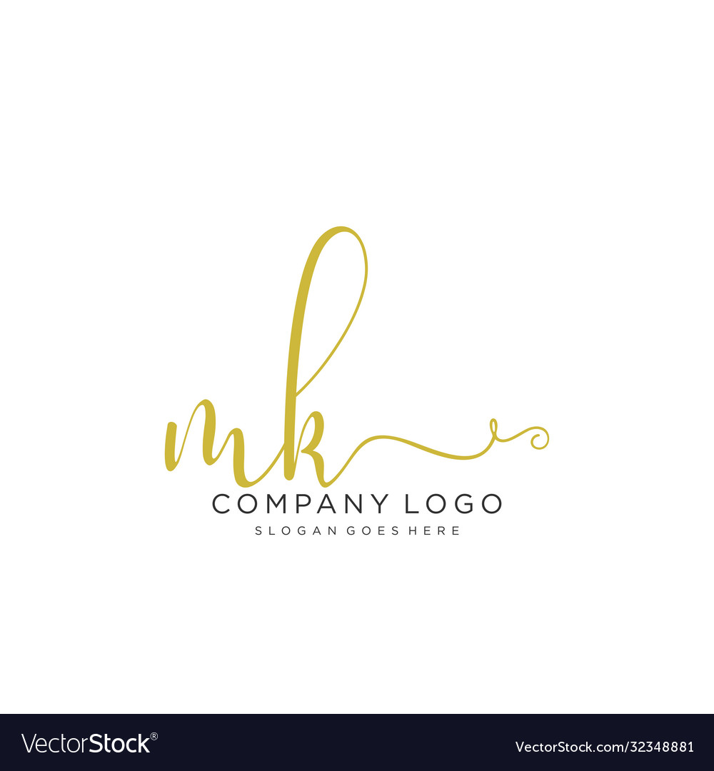Mk initial handwriting logo design Royalty Free Vector Image Mk initial handwriting logo design Royalty Free Vector Image