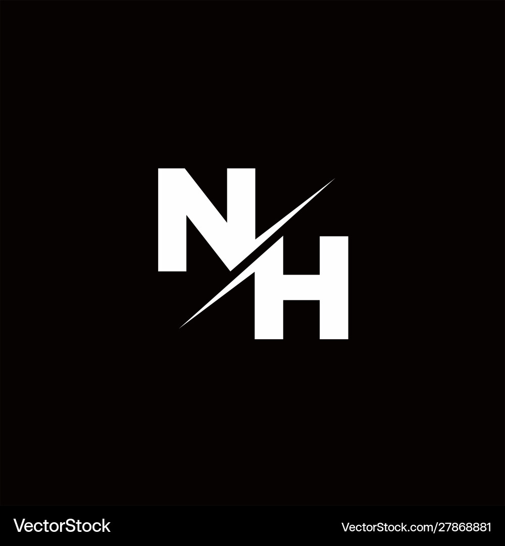 Nh logo letter monogram slash with modern Vector Image