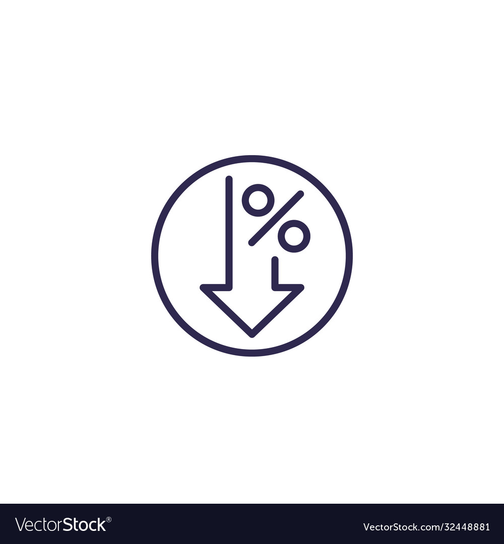 Profit decrease icon line Royalty Free Vector Image