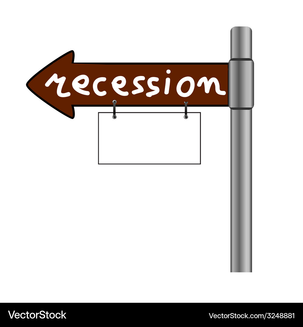 Recession on signboard color Royalty Free Vector Image