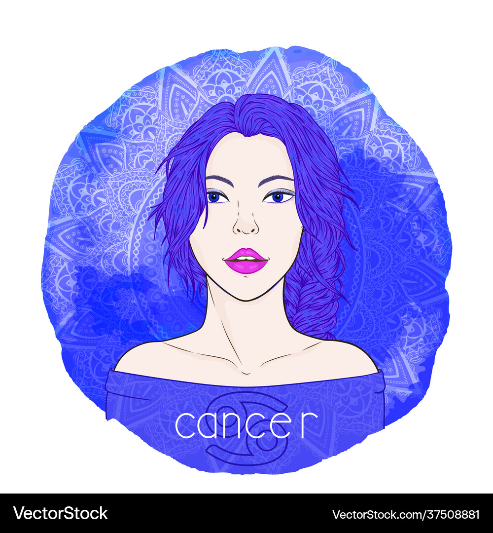 Zodiac sign cancer Royalty Free Vector Image - VectorStock