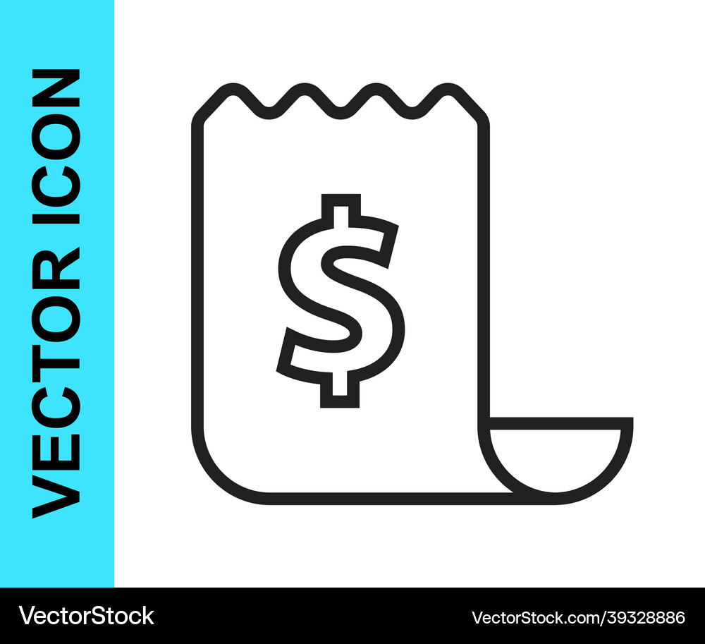 Black line paper check and financial check icon Vector Image