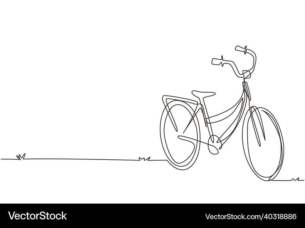Continuous one line drawing vintage retro urban Vector Image