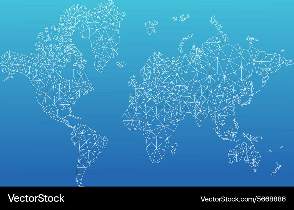 Geometric world map Royalty Free Vector Image - VectorStock