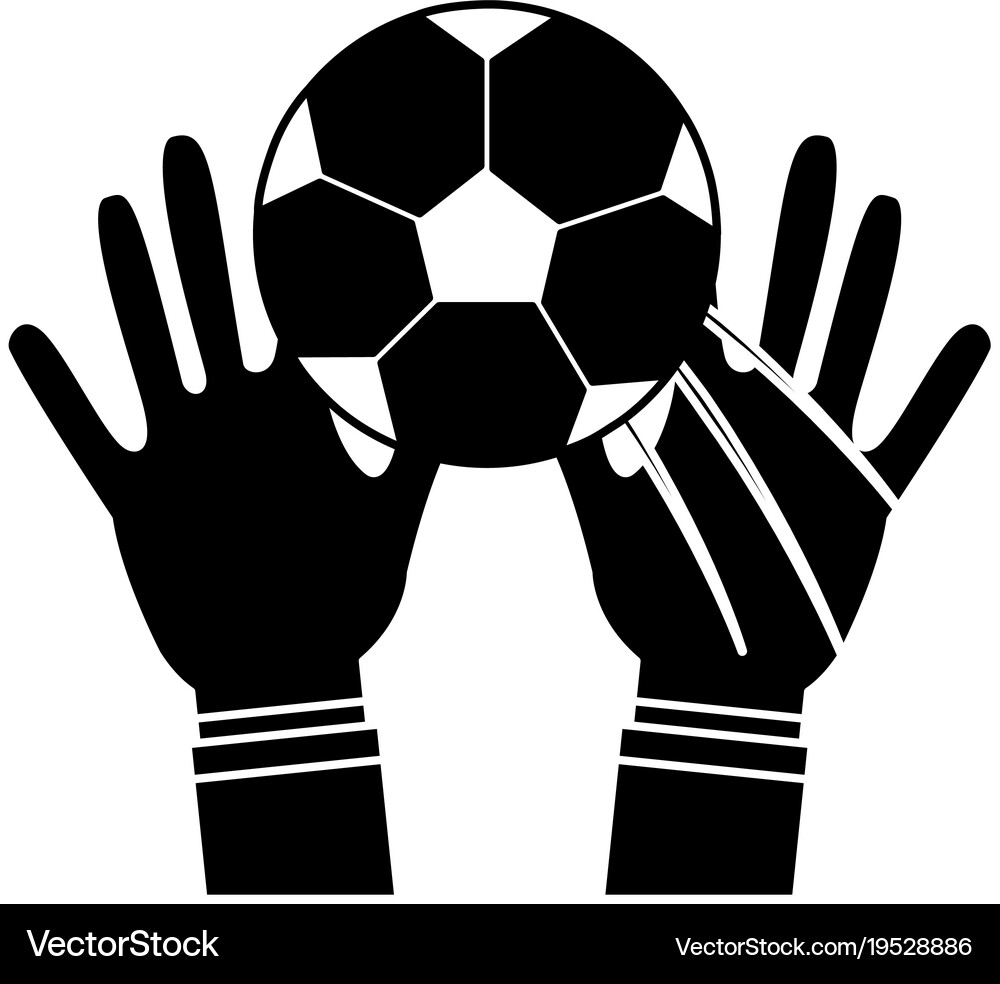 Hands with ball football soccer icon image Vector Image
