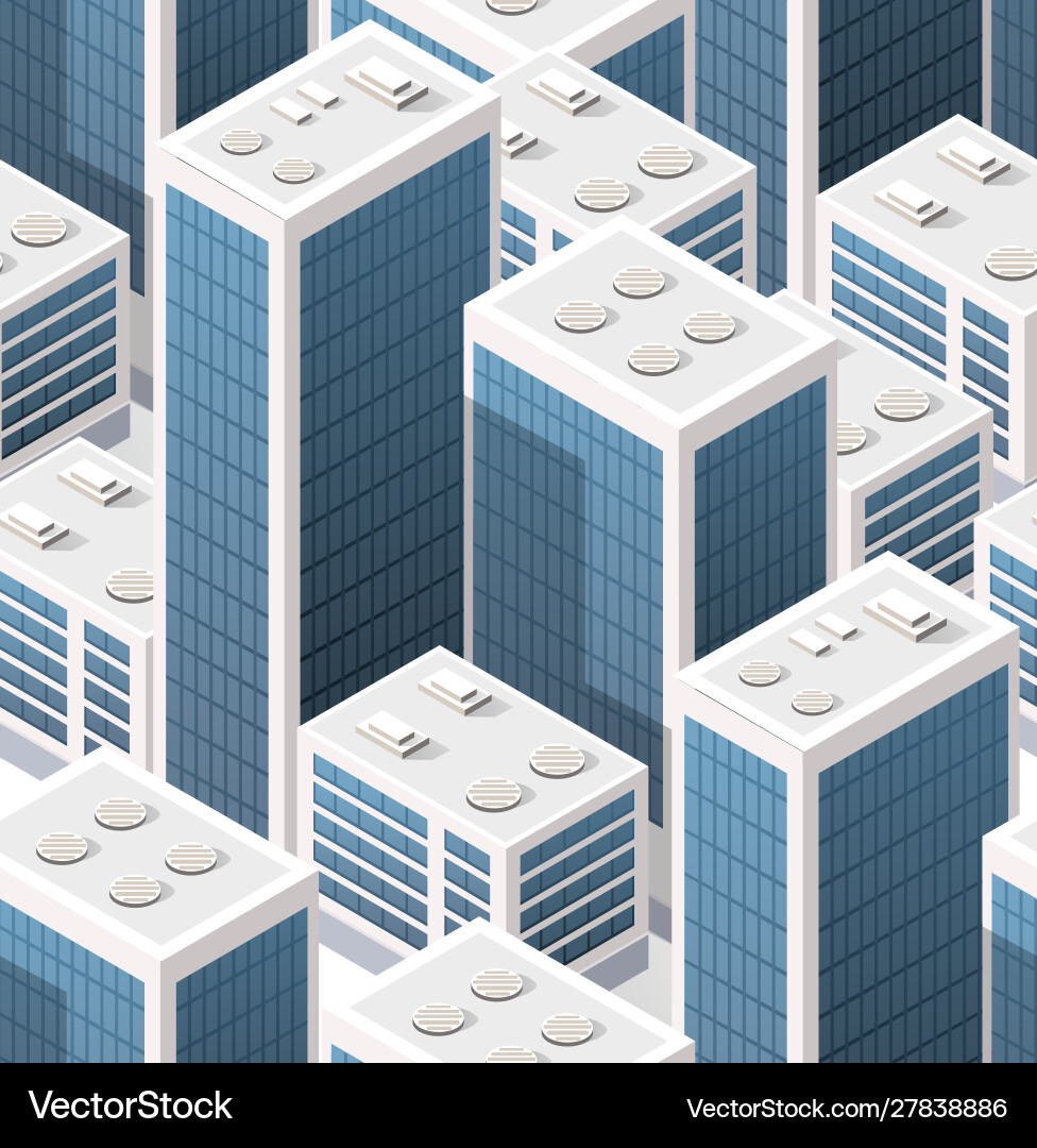 Isometric background seamless city downtown Vector Image