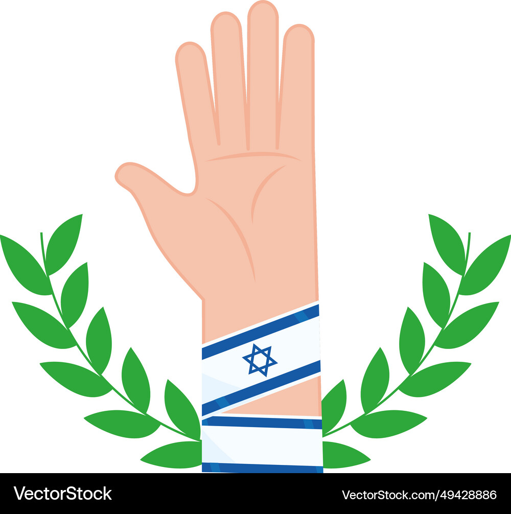 Israel peace hand with flag Royalty Free Vector Image