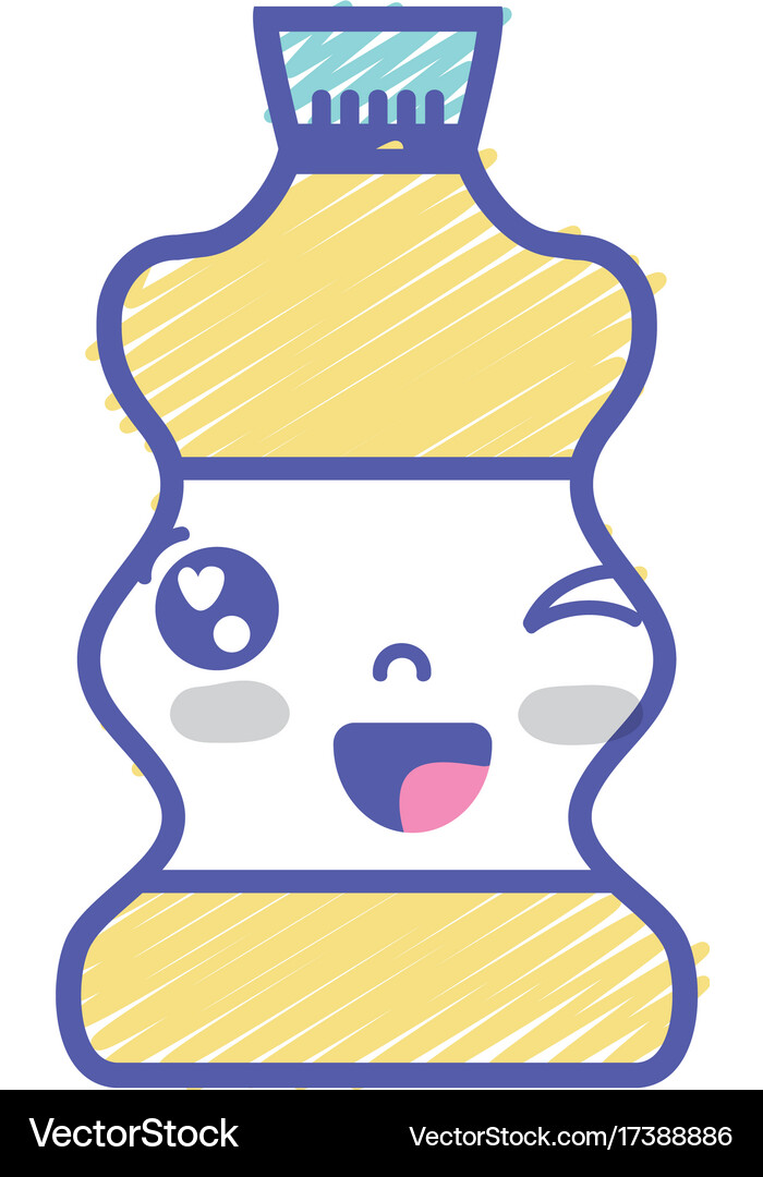 Kawaii cute funny beverage bottle Royalty Free Vector Image