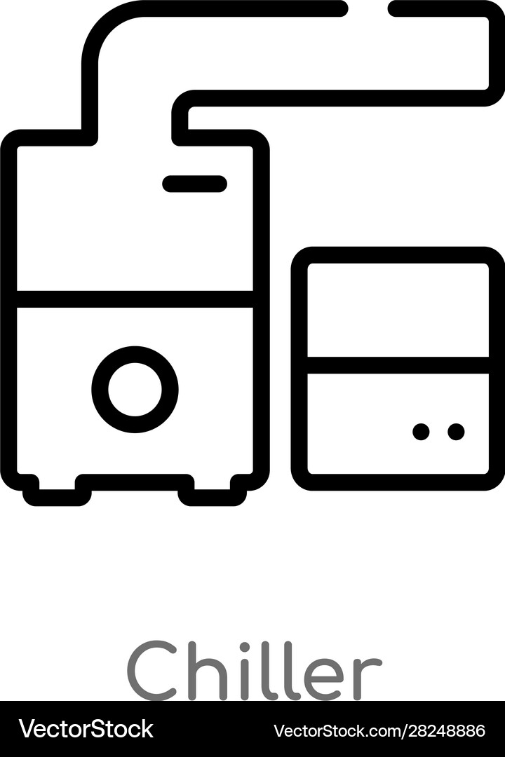Outline chiller icon isolated black simple line Vector Image
