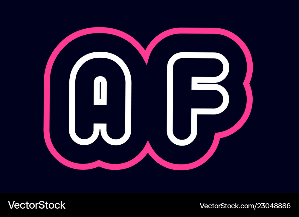 Pink white blue alphabet combination letter af Vector Image