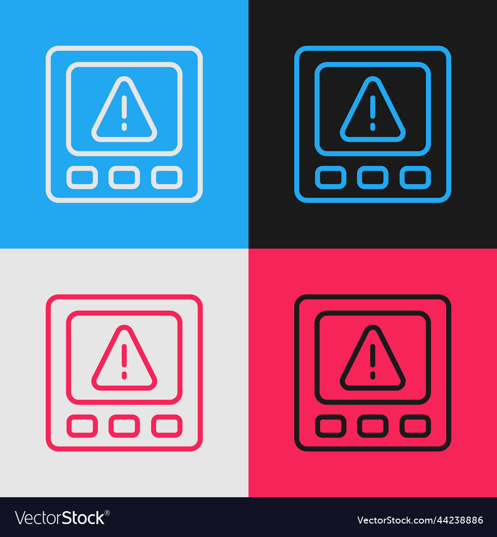 Pop art line gps device error icon isolated Vector Image