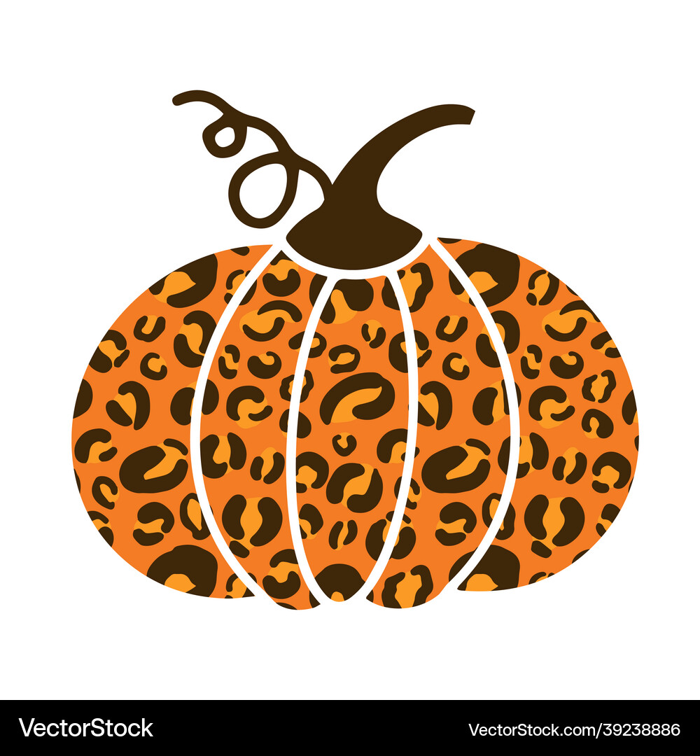 Pumpkin made of leopard pattern cute autumn Vector Image