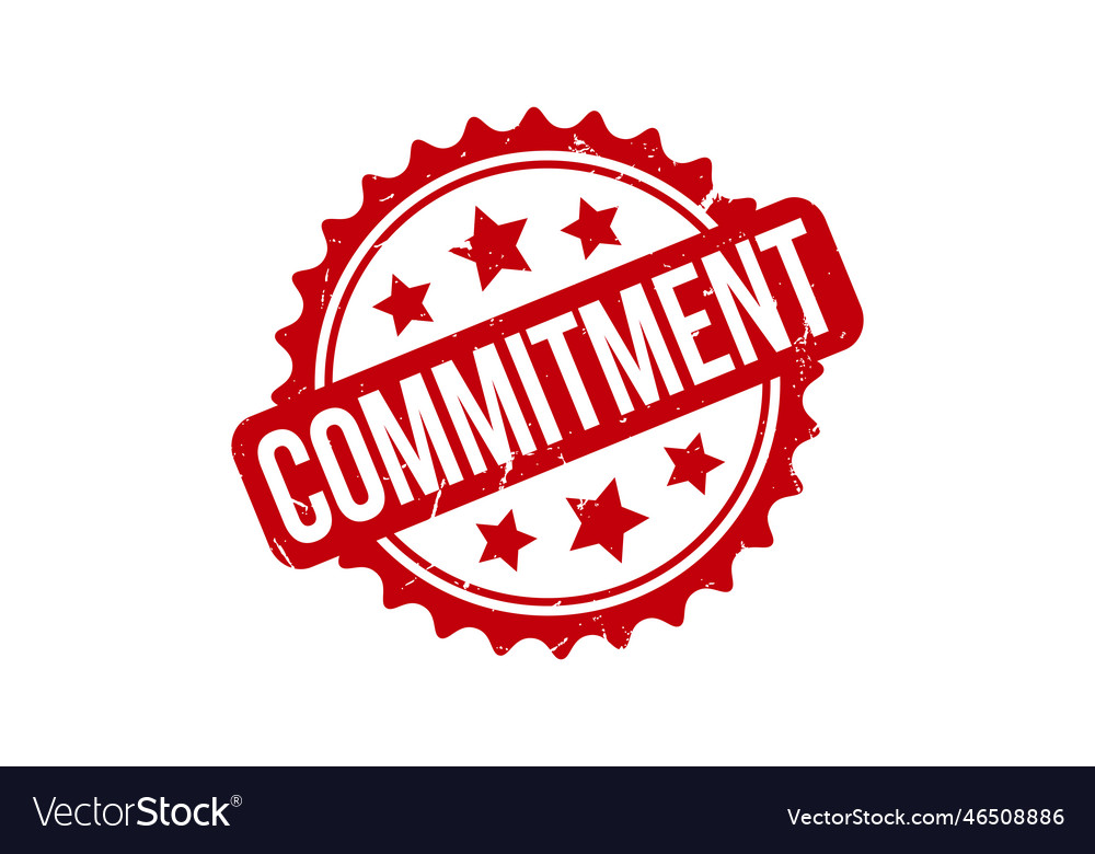 Red commitment rubber stamp seal Royalty Free Vector Image Red commitment rubber stamp seal Royalty Free Vector Image