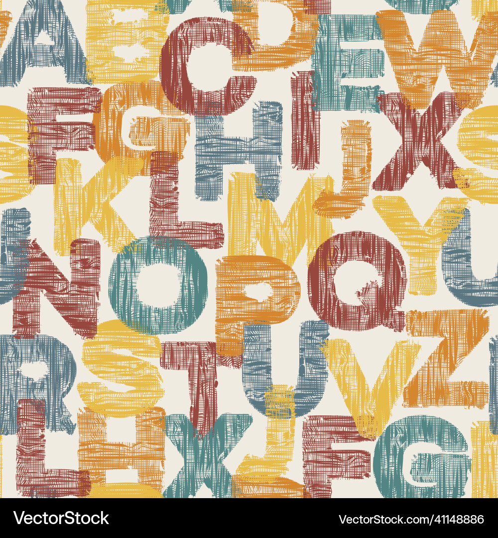 Seamless pattern of textile english letters Vector Image