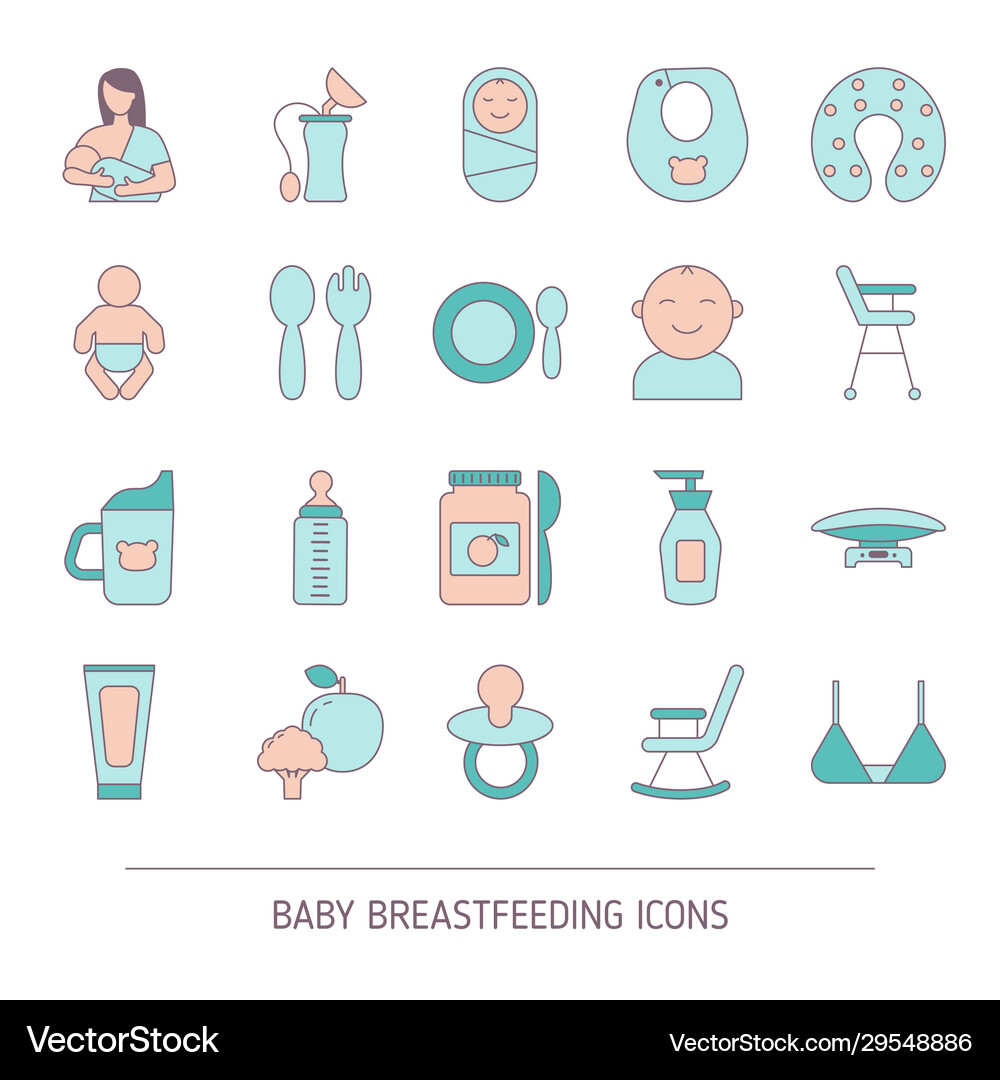 Set baby care icons Royalty Free Vector Image - VectorStock