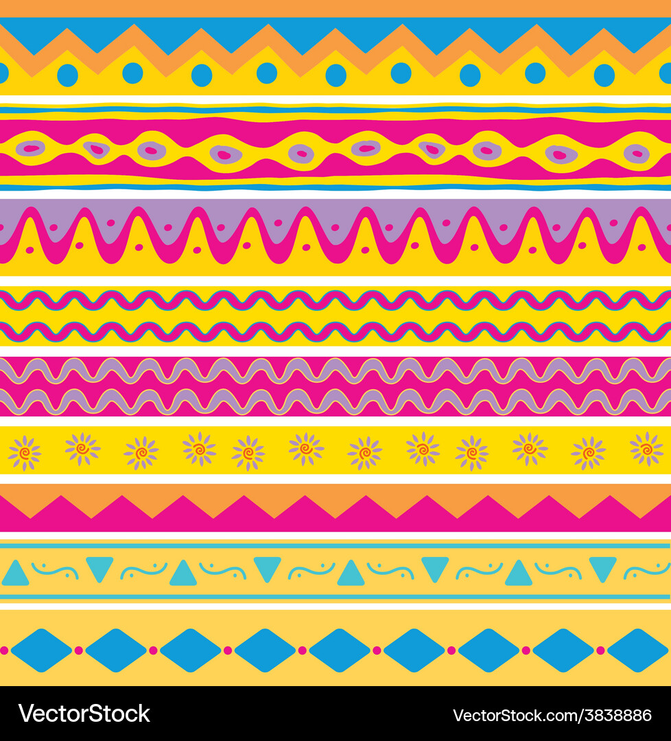 Set of seamless ethnic background Royalty Free Vector Image