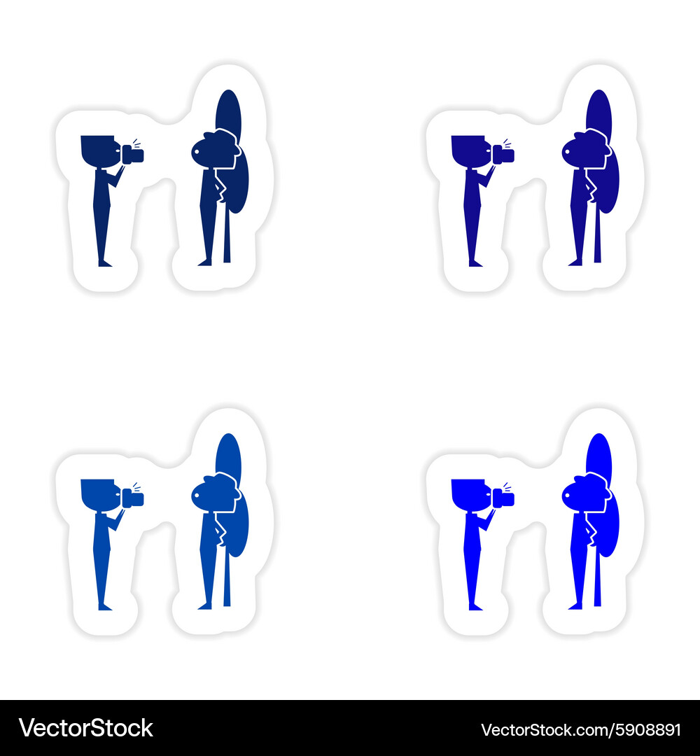 Assembly realistic sticker design on paper friends