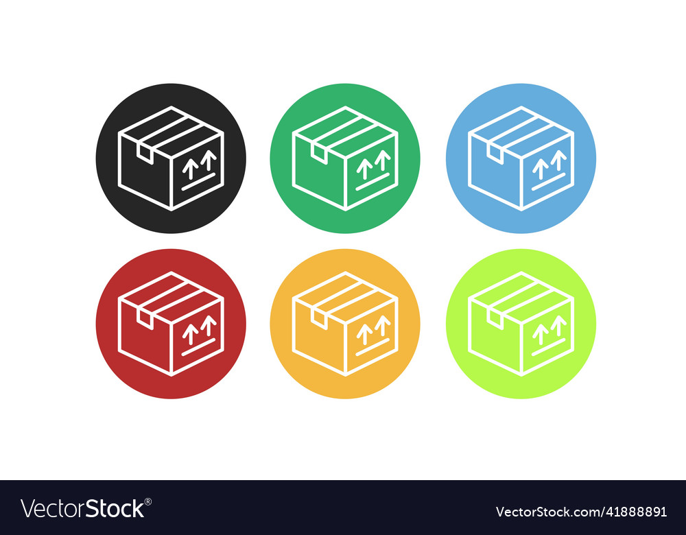 Box icon set Royalty Free Vector Image - VectorStock
