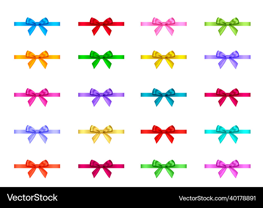 Decorative gift ribbon and bow isolated on white Vector Image