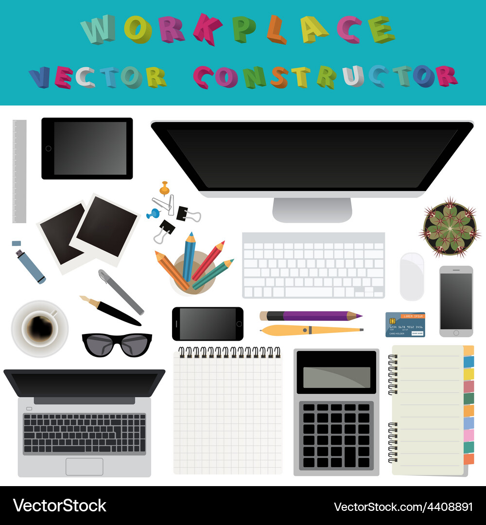 Digital art and graphic design working place Vector Image