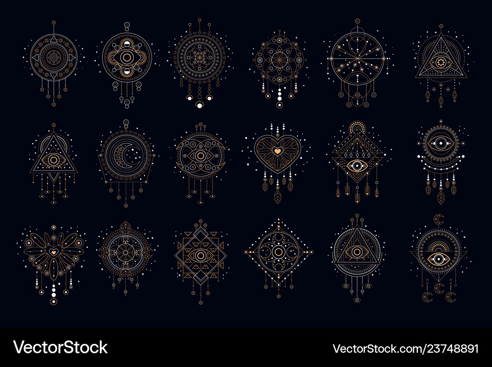 Dreams traps set traditional american indian Vector Image