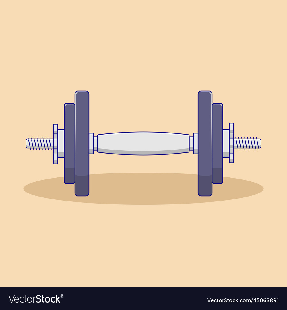 Dumbbell icon gym equipment flat cartoon style Vector Image