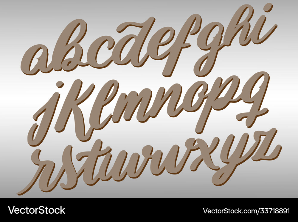 Elegant brown alphabet font set typography modern Vector Image