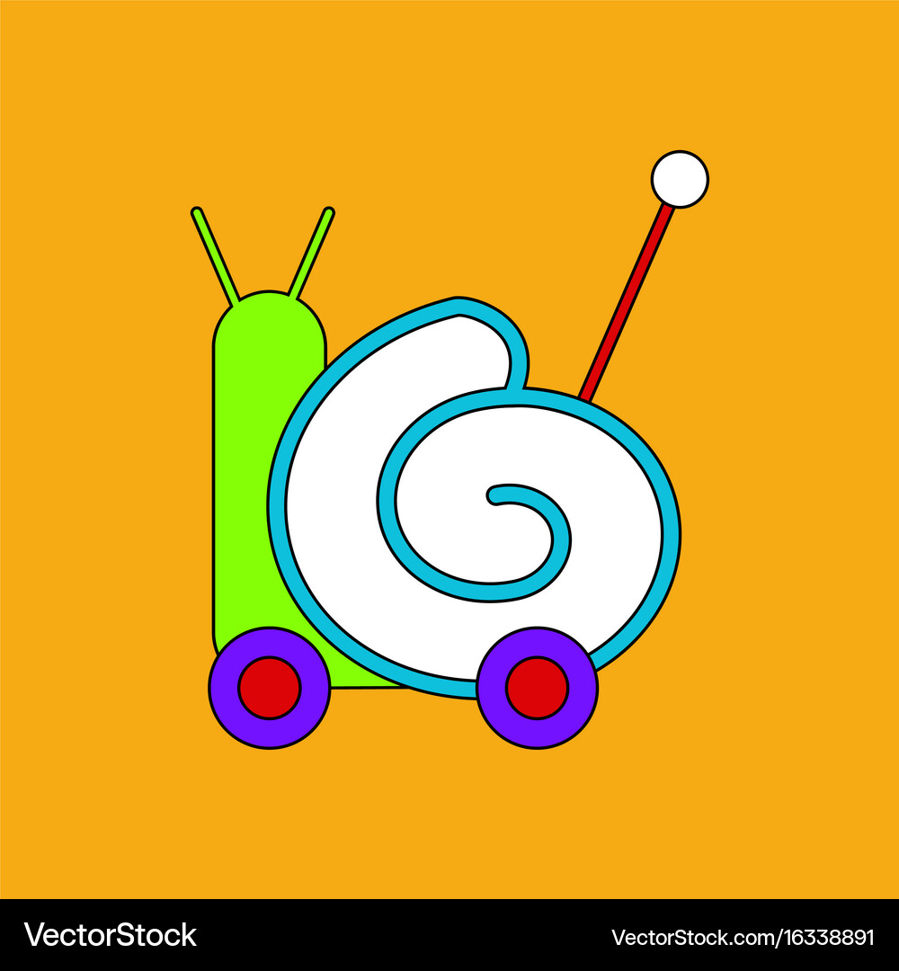 Flat icon design collection toy snail silhouette Vector Image