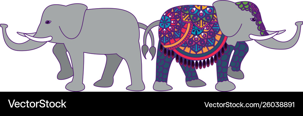 Grey elephant icon cartoon isolated Royalty Free Vector