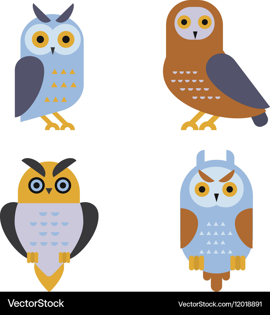 Owl wild bird cartoon Royalty Free Vector Image
