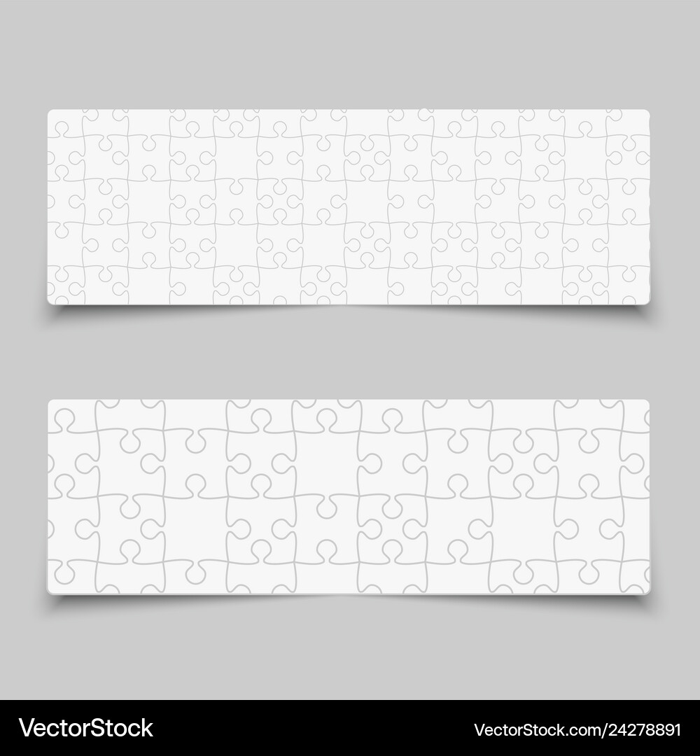 Puzzle jigsaw cards flyers or brochures Royalty Free Vector